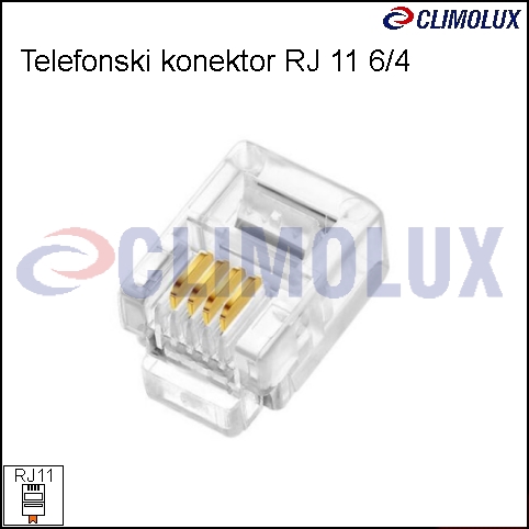 Telephone conector plug RJ11 6/4 - CLIMOLUX-elektrotehnika